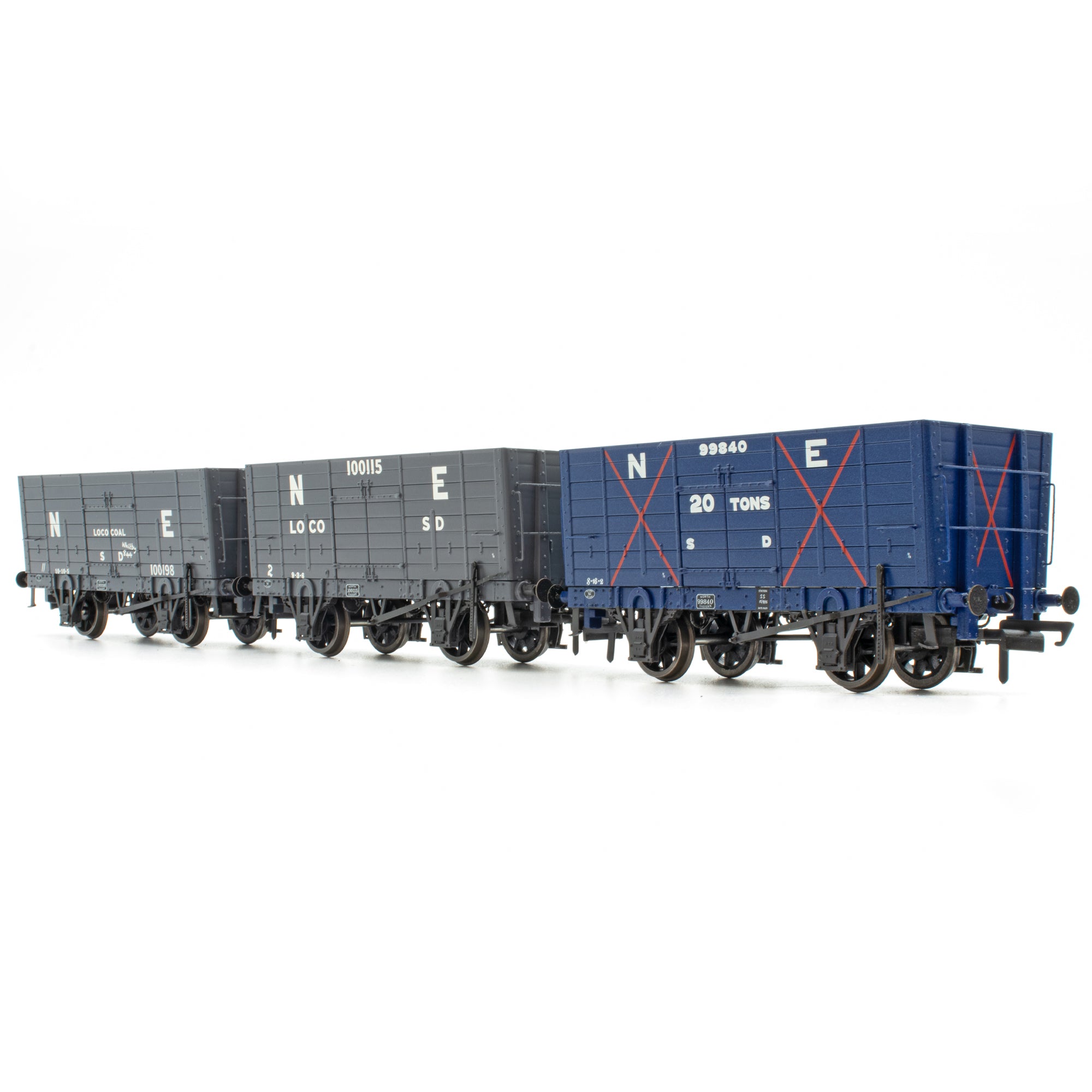 Mixed Q3 Hopper - Grouping transition period: NER Blue/ LNER Grey - Tr ...